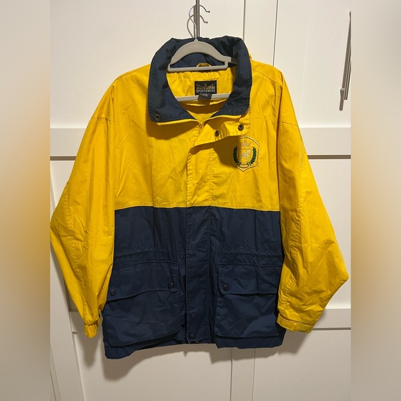 Jackets & Coats | Retro Auburn Sportswear Yellow Blue Hooded ...